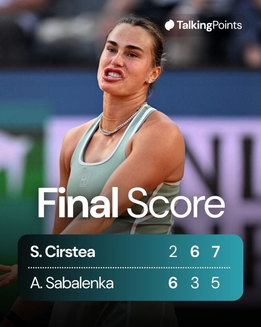 Aryna Sabalenka warned there's a mistake she's making when playing on ...