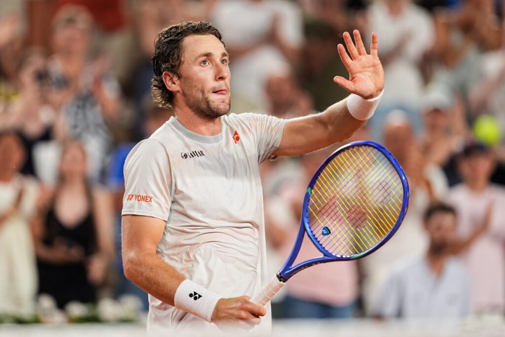 Casper Ruud reacts as both Jannik Sinner and Novak Djokovic go out of ...