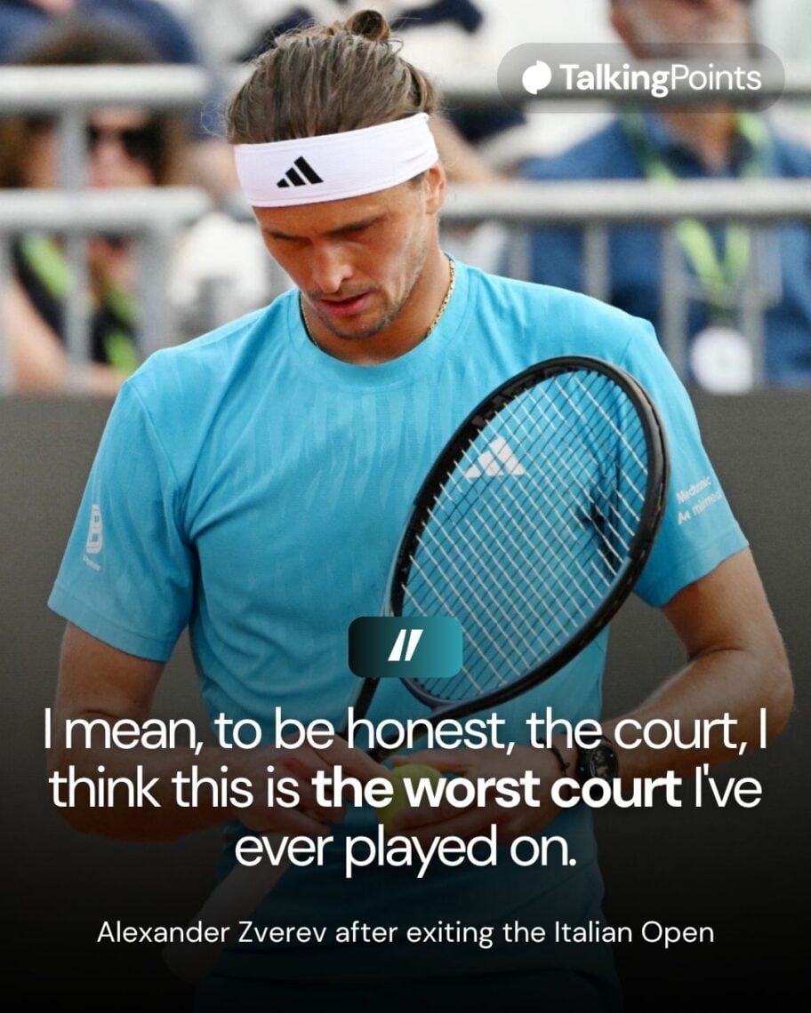 Alexander Zverev makes serious Italian Open complaint after losing to ...